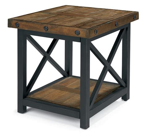 Flexsteel Statements Carpenter 116284 Rectangle End Table with Metal ...