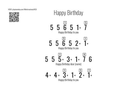 Happy Birthday Numbered Notes For Piano Learn To Play In One Day