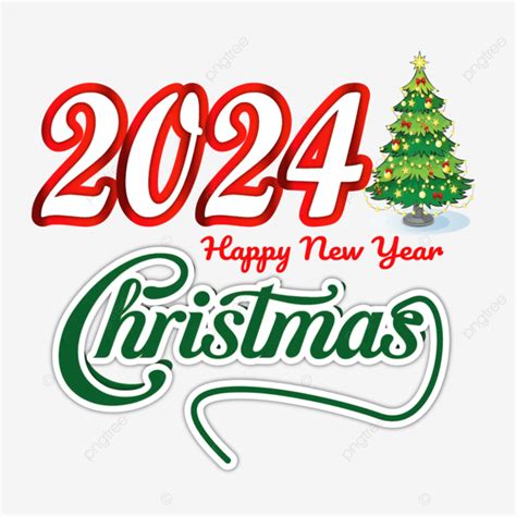 Merry Christmas Welcome New Year 2024 Typography Vector Design Merry