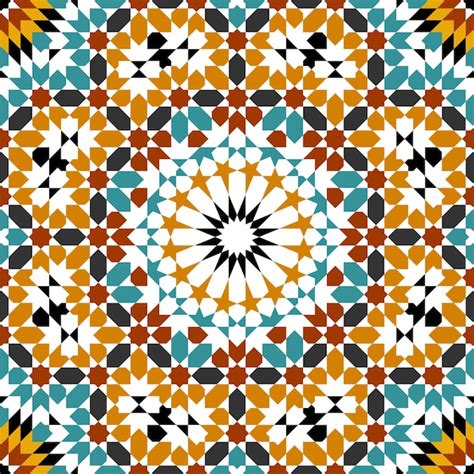 Premium Vector Seamless Geometric Pattern In Arabic Style Zellij