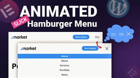 Create An Animated Hamburger Menu In Wordpress Using Elementor Elementor Mobile Menu Youtube