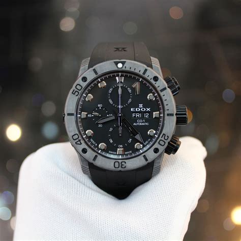 Edox Co 1 Carbon Chronograph Automatic 01125 Clngn Ning