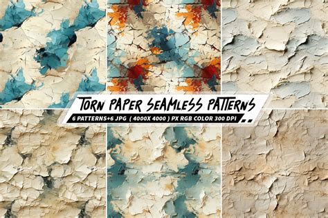 Torn Paper Seamless Patterns Textures Backgrounds Photoshop FilterGrade