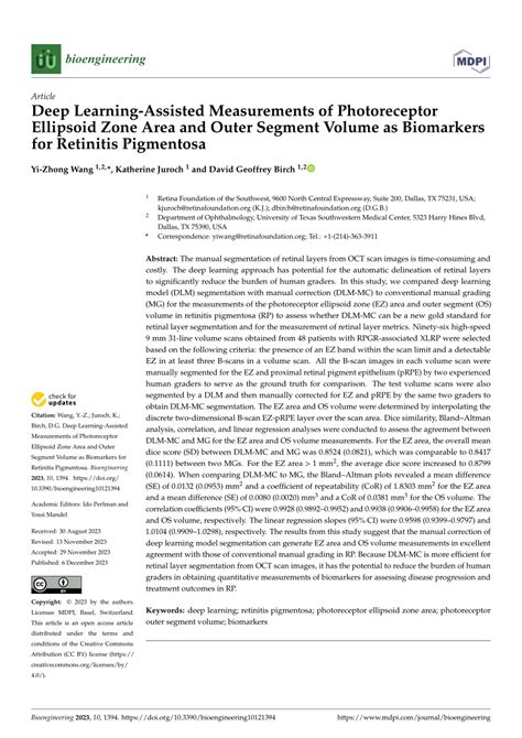 Pdf Deep Learning Assisted Measurements Of Photoreceptor Ellipsoid