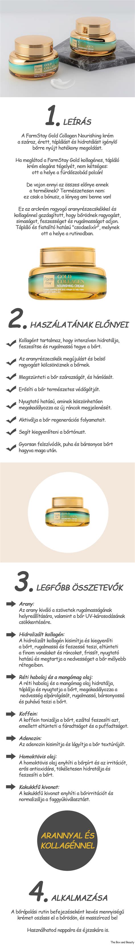 FARMSTAY Gold Collagen Nourishing tápláló és ránctalanító kr