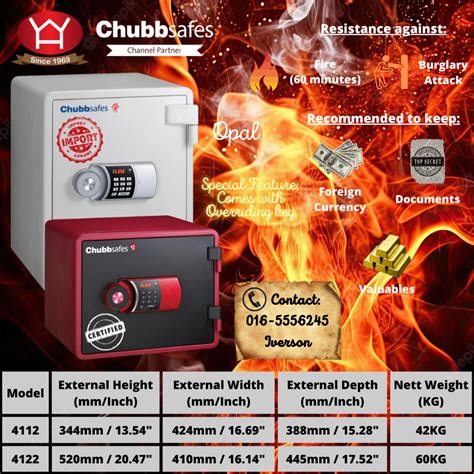 Chubb Chubbsafes Opal 4112 Electronic Lock E35 42kg Safebox Safety Box Security Safe 保险箱