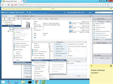 Lab 23 Configuring Vmware Vsphere Fault Tolerance Prateek Lakhanpal
