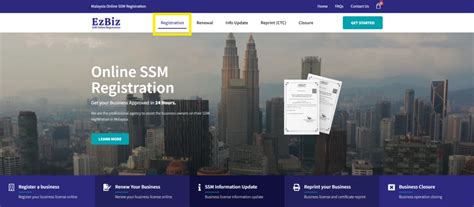Daftar Ssm Secara Online Ezbiz Ssm Online Business Registration Renewal Amend And Closure