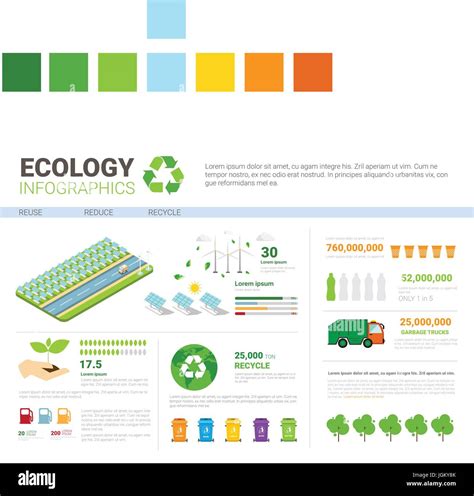 Ecology Infographic Banner Recycle Waste Sorting Garbage Concept