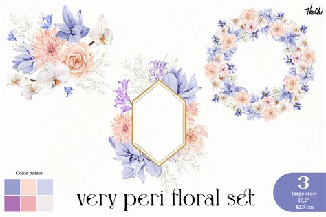 Watercolor Violet Floral Clipart Png Set Graphic By Annatkachi Creative Fabrica