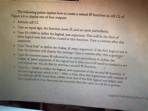Solved Nested If Functions By Itself The If Function Chegg