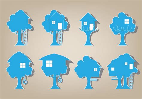 Tree House Icon Vector Set 123801 Vector Art At Vecteezy