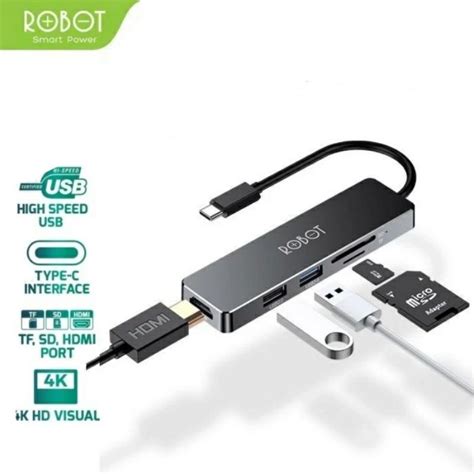 Jual Robot HT S USB HUB Type C In Adapter Type C To USB HDMI SD FLASDISK Garansi