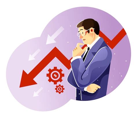 Premium Vector Sad Businessman Over The Declining Business Chart