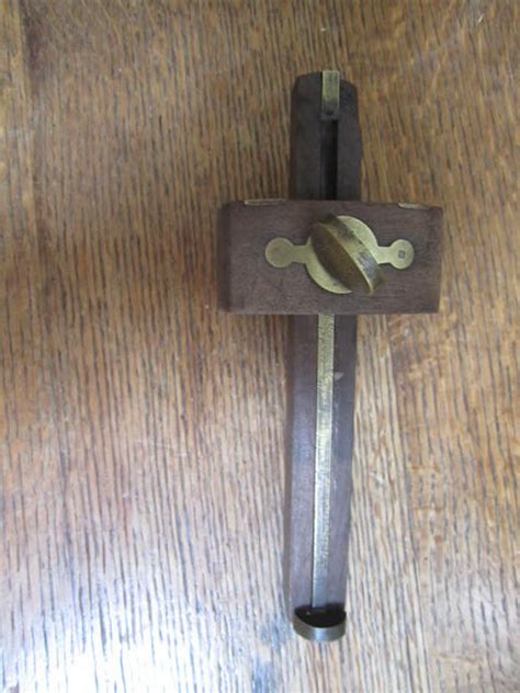 Vintage Carpenters Scribe Wood And Brass