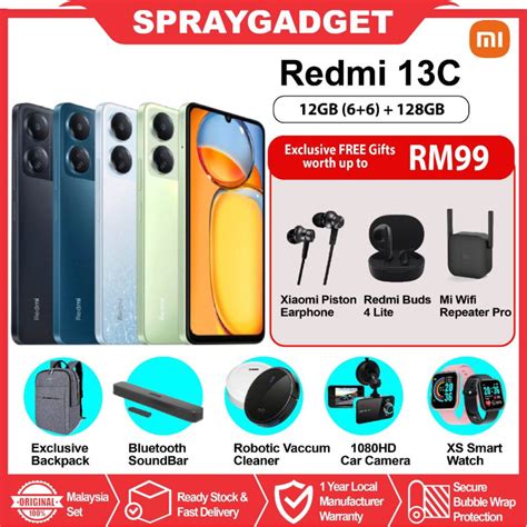 Redmi 13C 12GB RAM 6 6GB Extended RAM 128GB ROM 18W Fast ChargeXiaomi Malaysia Warranty
