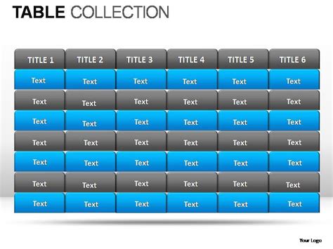 tables collection powerpoint presentation slides powerpoint slide