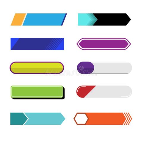Menu Ribbon Banner Design Flat Button Label Vector Set Stock Vector