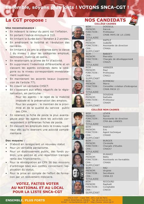 Le 4 Pages Profession De Foi Snca Cgt