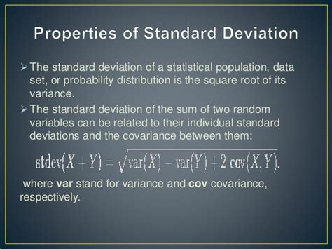 Properties Of Standard Deviation