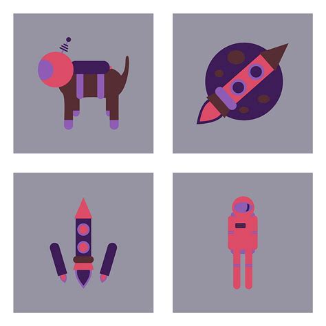 벡터에 대 한 로켓 장비와 공간 아이콘 세트 Eps Ai Uidownload