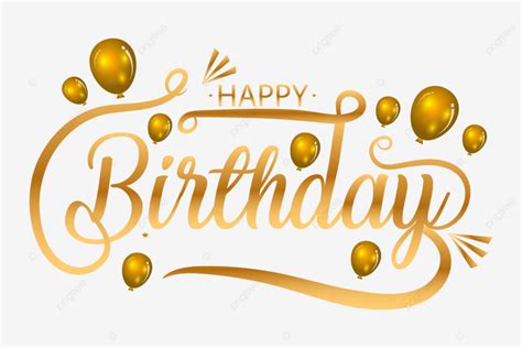 Happy Birthday Greetings Golden Lettering Typography With Realistic