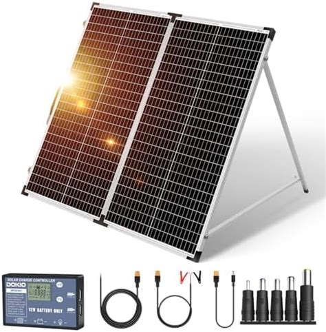 DOKIO 160W 18V Panneau Solaire Pliable Portable Pour Batteries 12V Avec