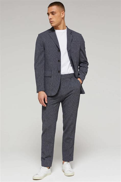 Van Gils Regular Fit Colbert Royal Navy Wehkamp
