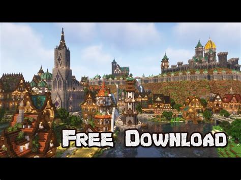 Minecraft Medieval Town Map 1296x729