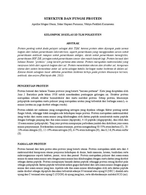 10 Struktur Dan Fungsi Protein Pdf