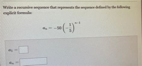 Solved A Write A Recursive Sequence That Represents The