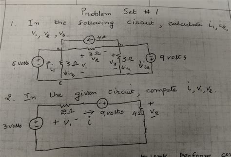 Solved 1 In The Following Circuit Calculate I1 I2 V1 Chegg Com