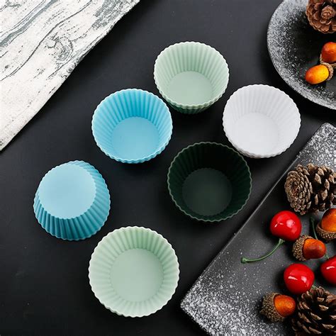 Reusable Silicone Morandi Round Baking Cupcake Molds Bakeware And