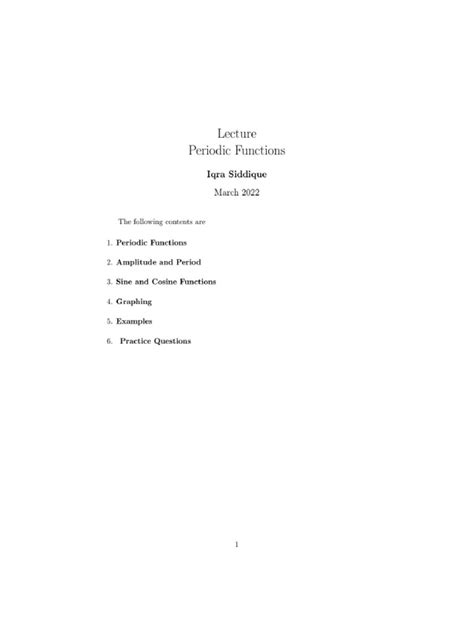 Week 12 Periodic Functions Handmade Pdf