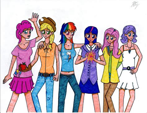 Mane 6 Human By Banquo0 On Deviantart