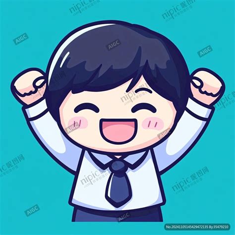 Ai创作图员工积极向上插画 加油打气手绘卡通元素 加油男孩 开心男孩头像 卡通少先队员敬礼 开心的孩子学生插画 荔枝先生加油形象 学生素材
