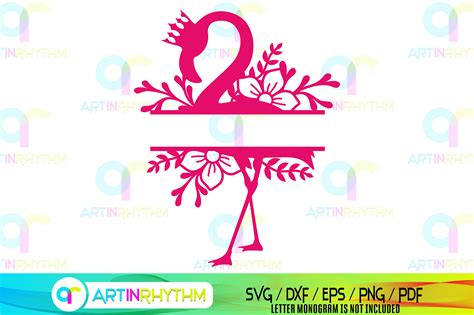 Flamingo Split Monogram Svg Graphic By Artinrhythm · Creative Fabrica