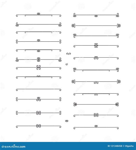 Decorative Delimiter Line Set Stock Vector Illustration Of Line