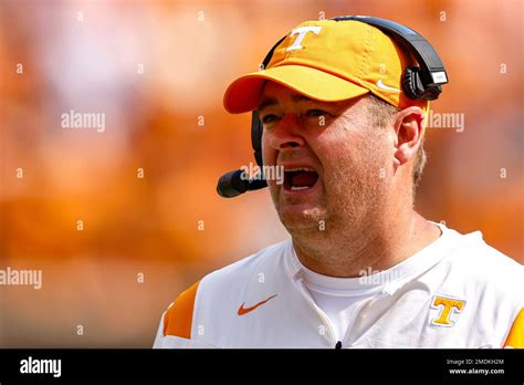 Tennessee Head Coach Josh Heupel Yells To His Players During The Second