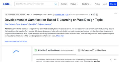 development of gamification based e learning on web design topic