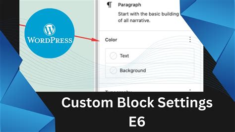 Create A Custom Block Settings For The Wordpress Block