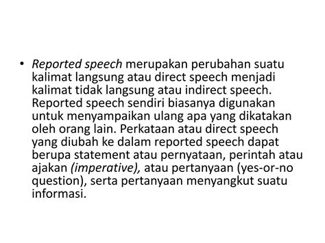 Direct Indirect Speech Reported Pptx