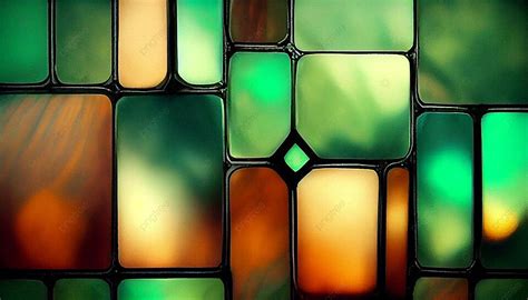 Green Glowing Stained Glass Pattern Background Sunlight Lit Warm Photo And Picture For Free