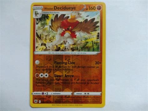 Karta Pokemon Hisuian Decidueye 082 Reverse Holo Leszno Kup Teraz