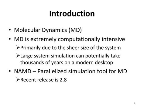Ppt Performance And Scaling Effects Of Md Simulations Using Namd 27