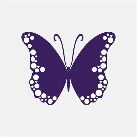 나비 실루 로고 터 프리미엄 벡터