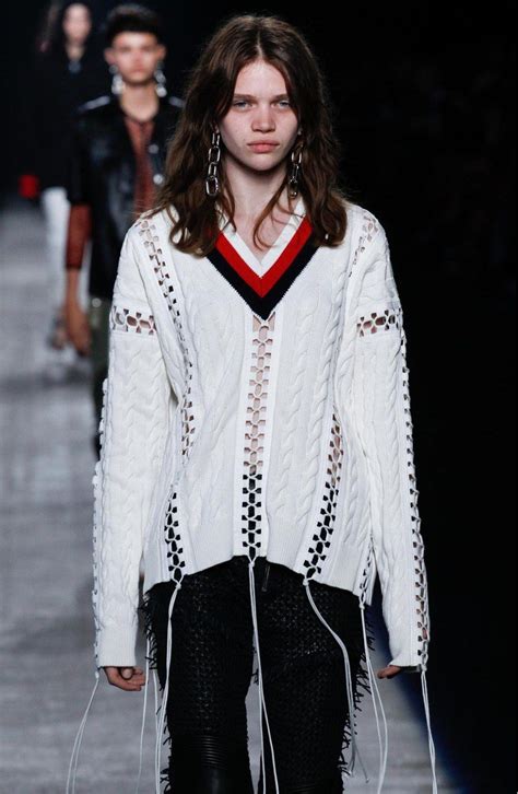 Alexander Wang Cricket Lace Up Cable Knit Cotton Sweater Modern