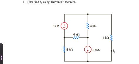 solved find i in ﻿the circuit using thévenin s ﻿theorem