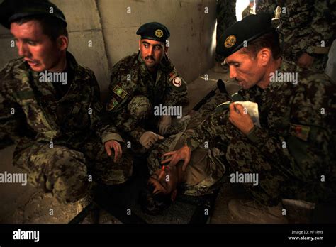 Afghan National Army Medics 201st Ana Corps Treat A Fellow Soldier
