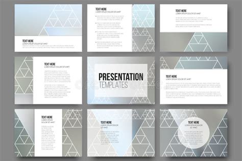 Set Of 9 Templates For Presentation Slides Stock Vector Illustration